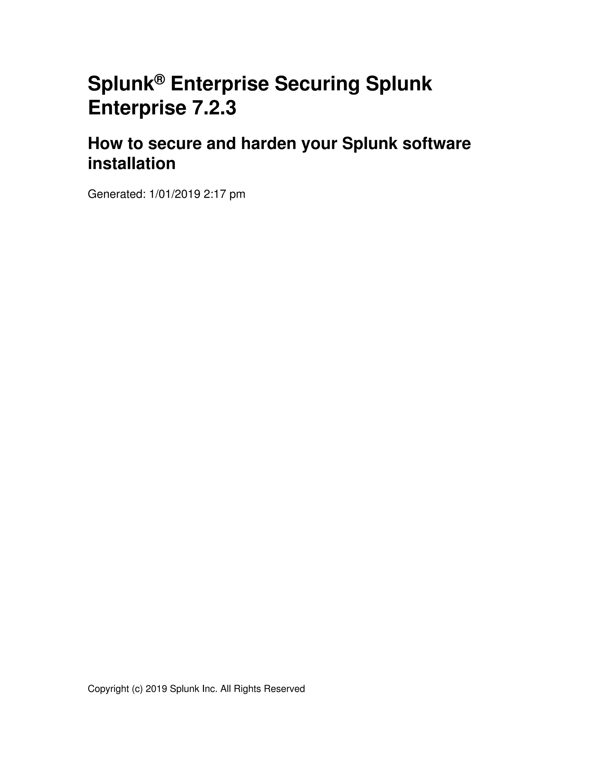 Splunk 7.2.3-security-hardeningstandards | PDF