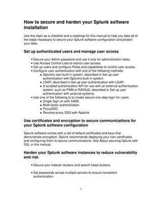 Splunk 7.2.3-security-hardeningstandards | PDF