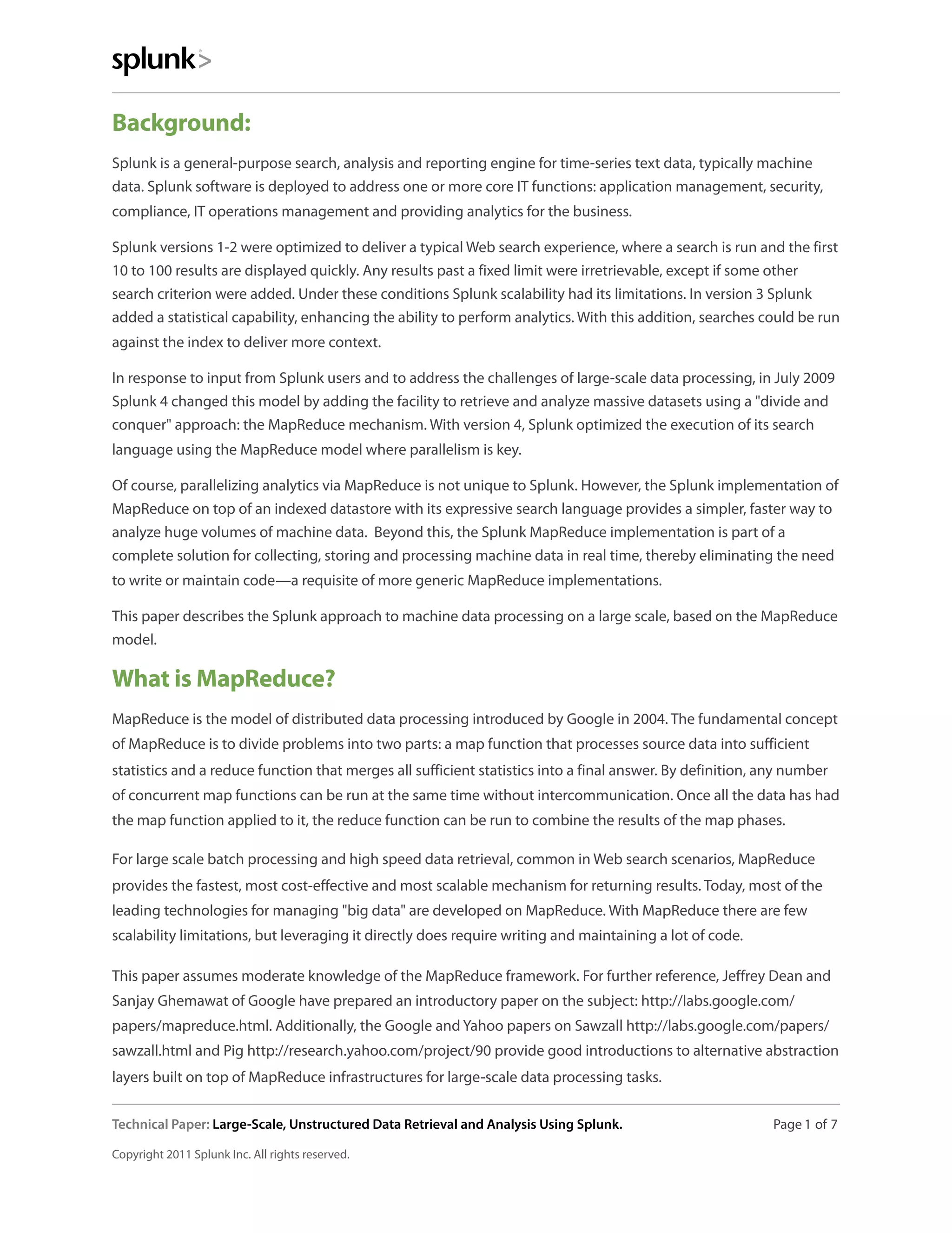 Splunk and map_reduce | PDF