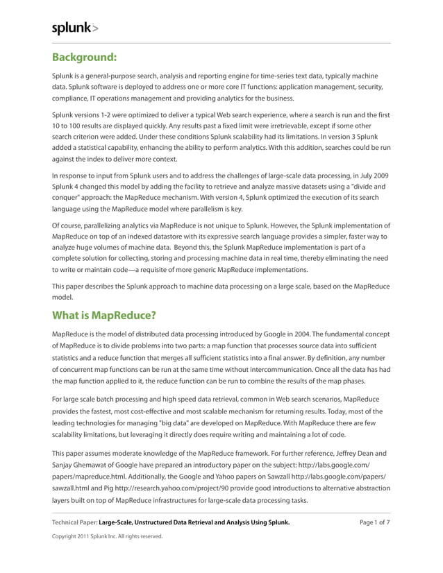 Splunk and map_reduce | PDF
