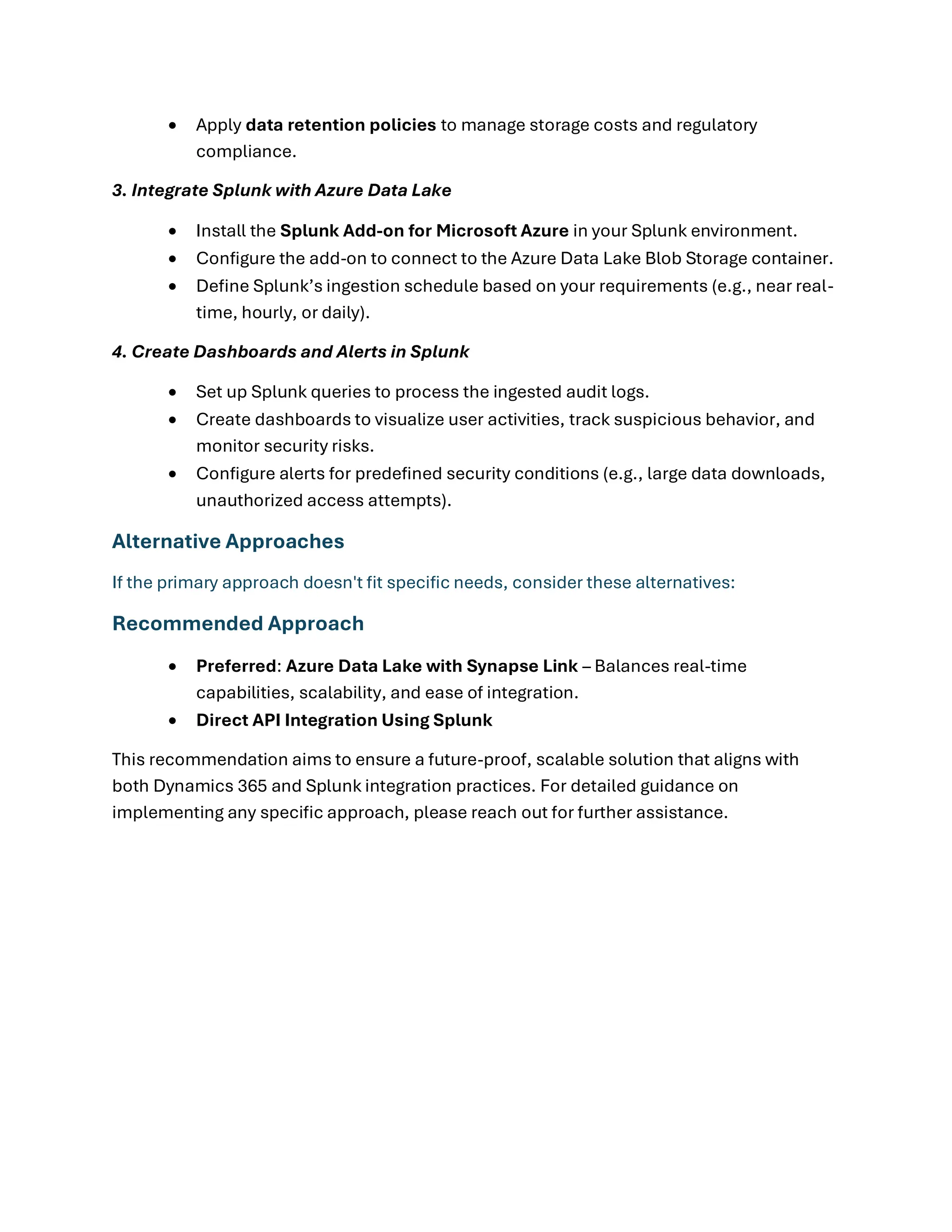 Splunk Approaches proposal with 1-3-1 approach | PDF