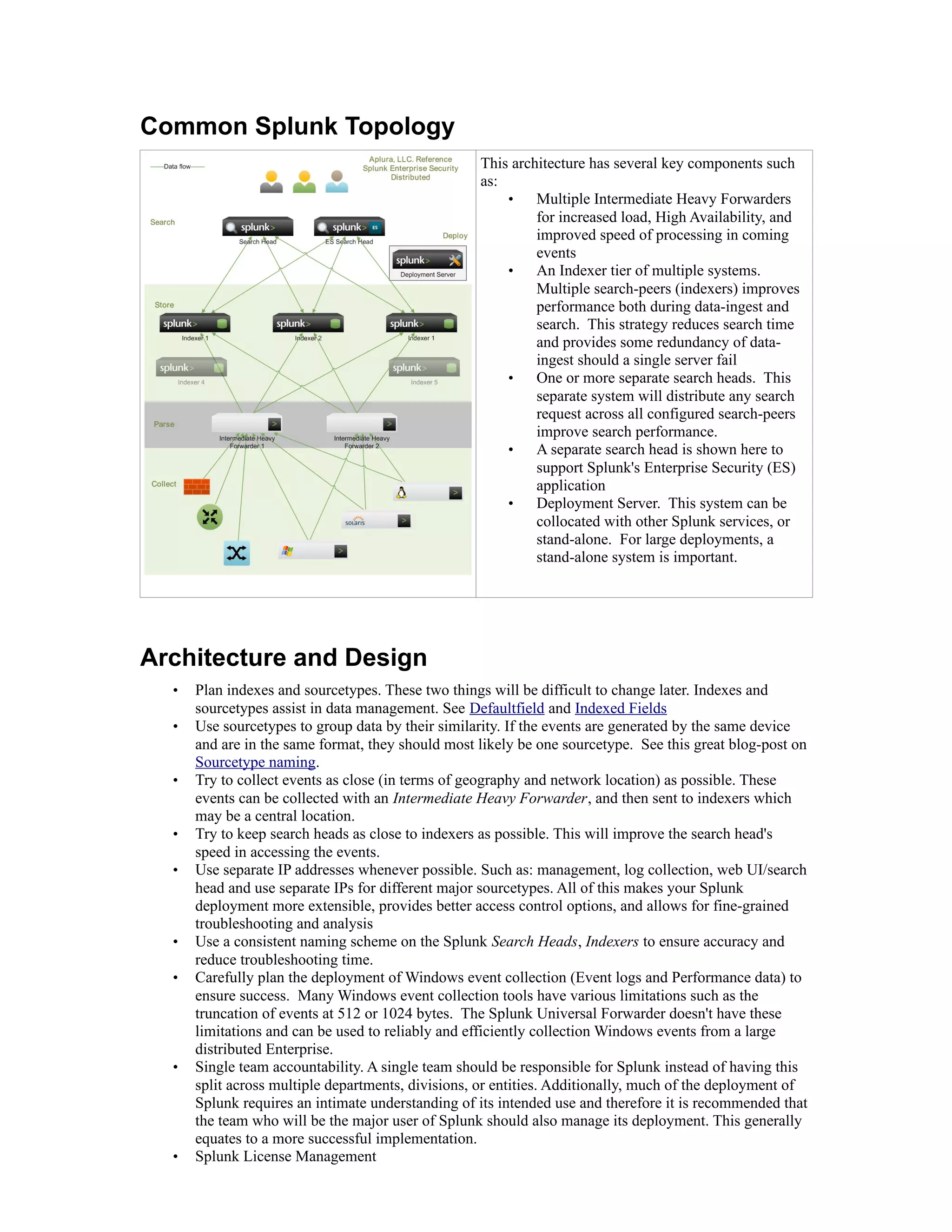 Splunk best practices | PDF | Computer Software and Applications | Computing