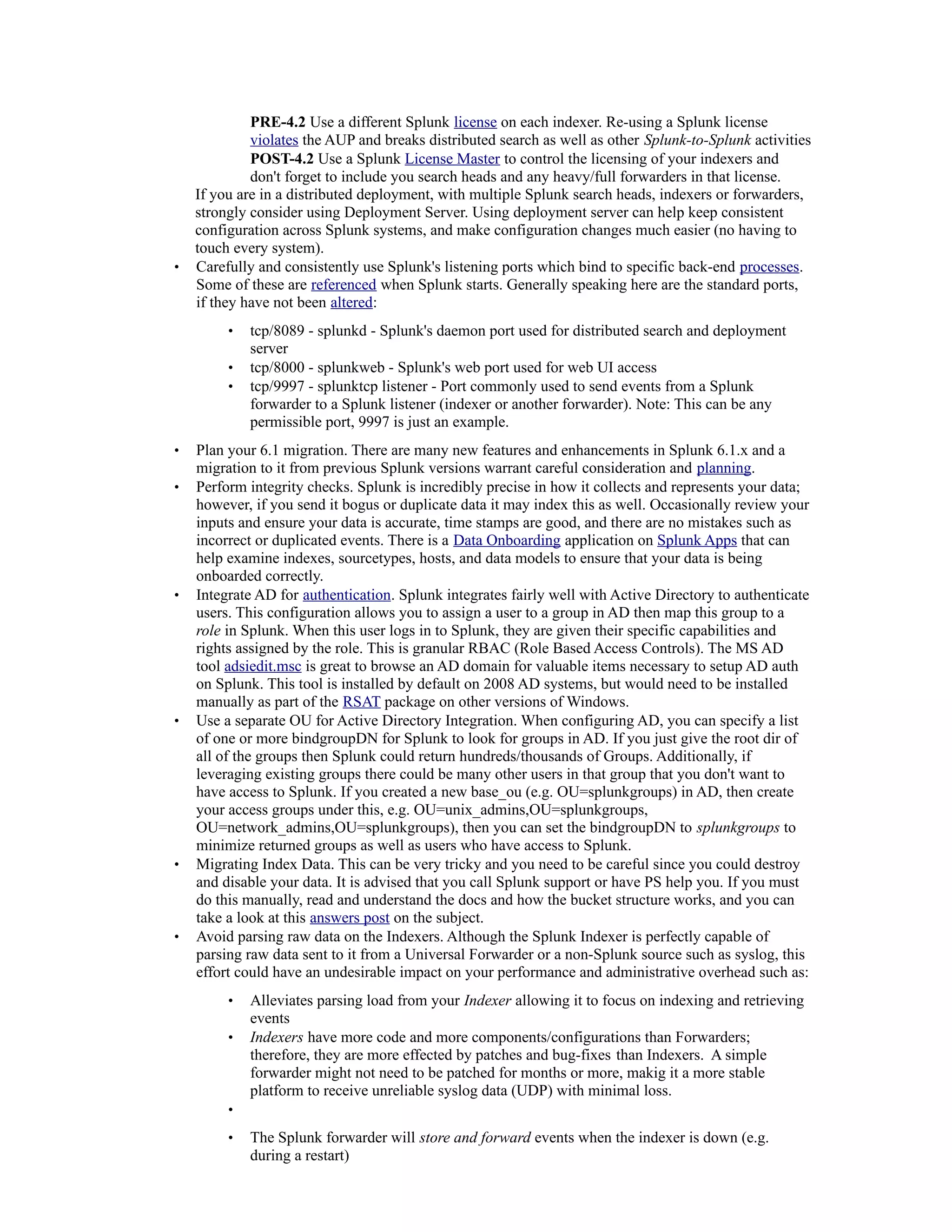 Splunk best practices | PDF | Computer Software and Applications | Computing