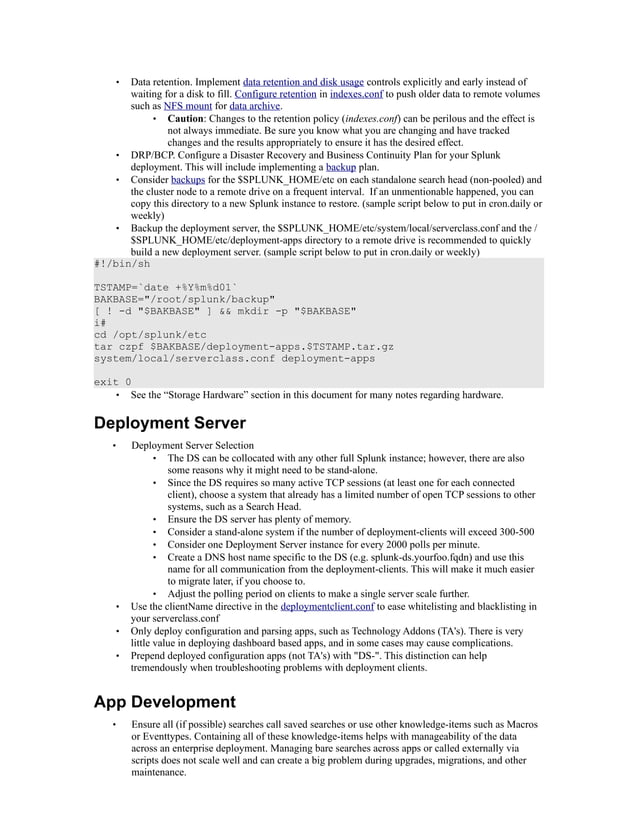 Splunk best practices | PDF | Computer Software and Applications | Computing