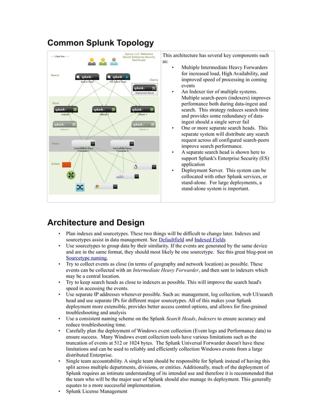 Splunk best practices | PDF | Computer Software and Applications | Computing