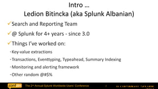 Splunk .conf2011: Real Time Alerting and Monitoring | PPT