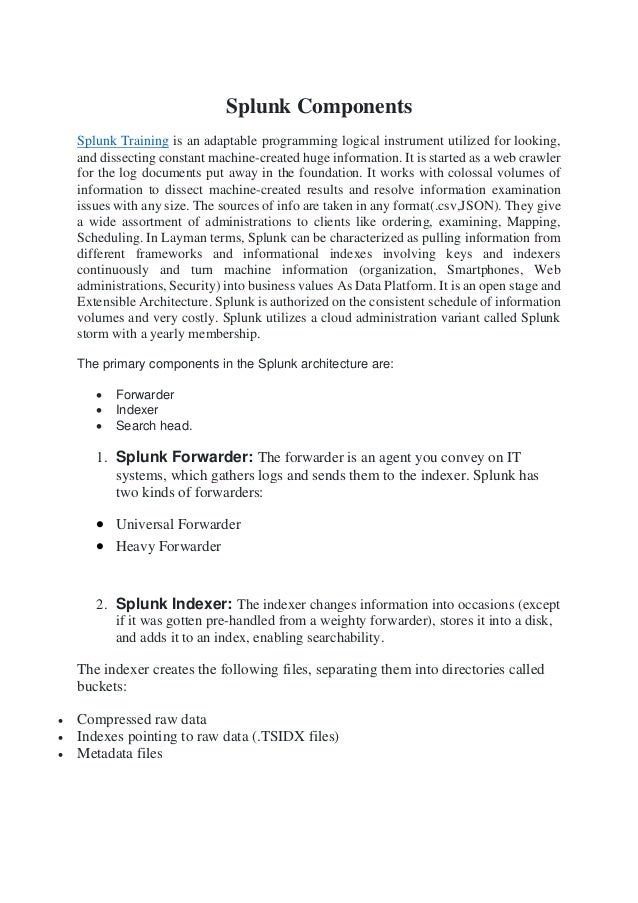 Splunk Components | PDF | Search | Internet