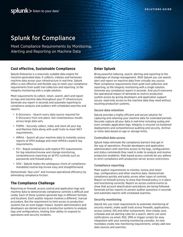 Splunk for compliance | PDF