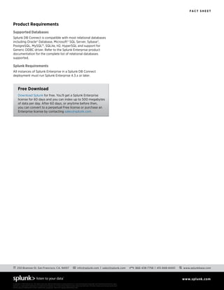 Splunk for db_connect | PDF