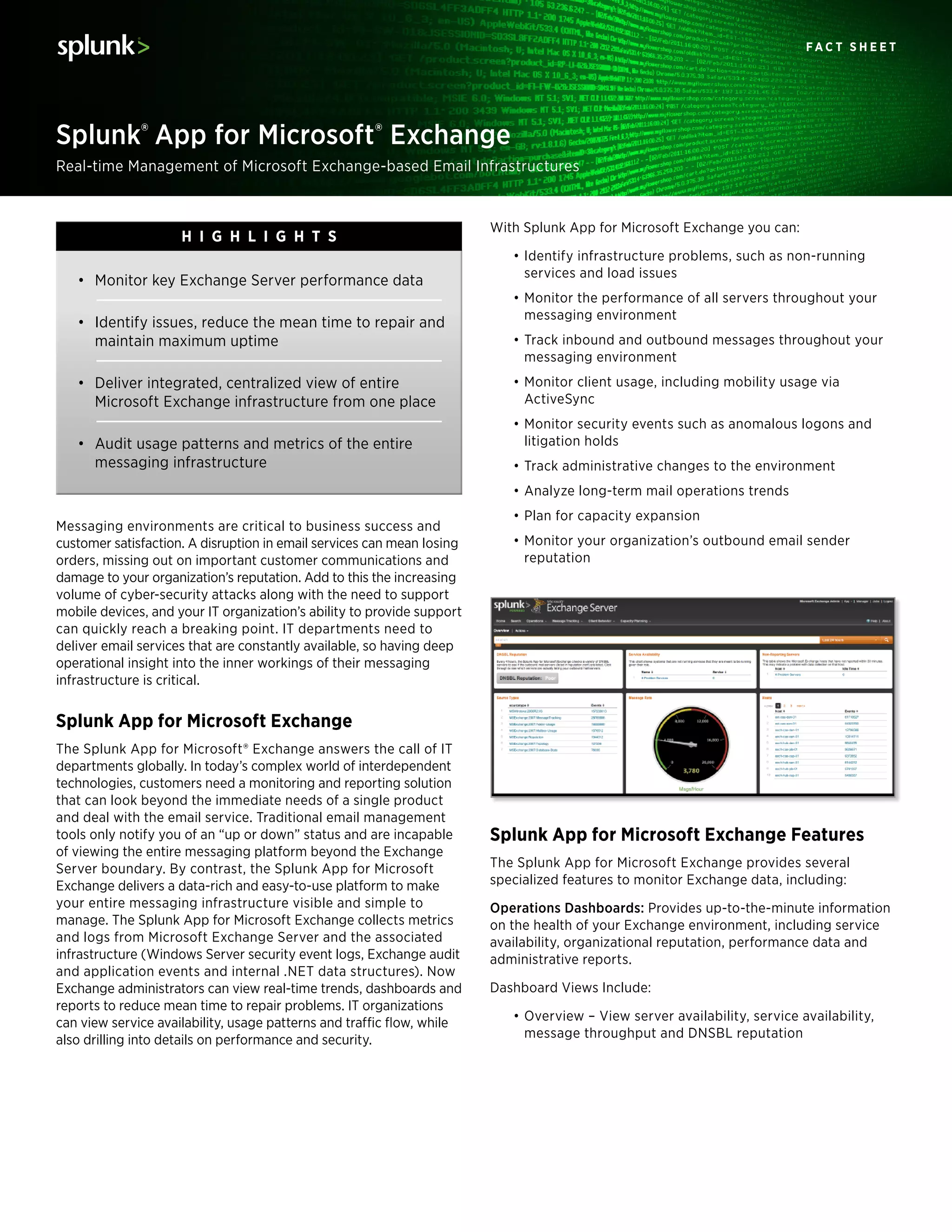 Splunk for exchange | PDF