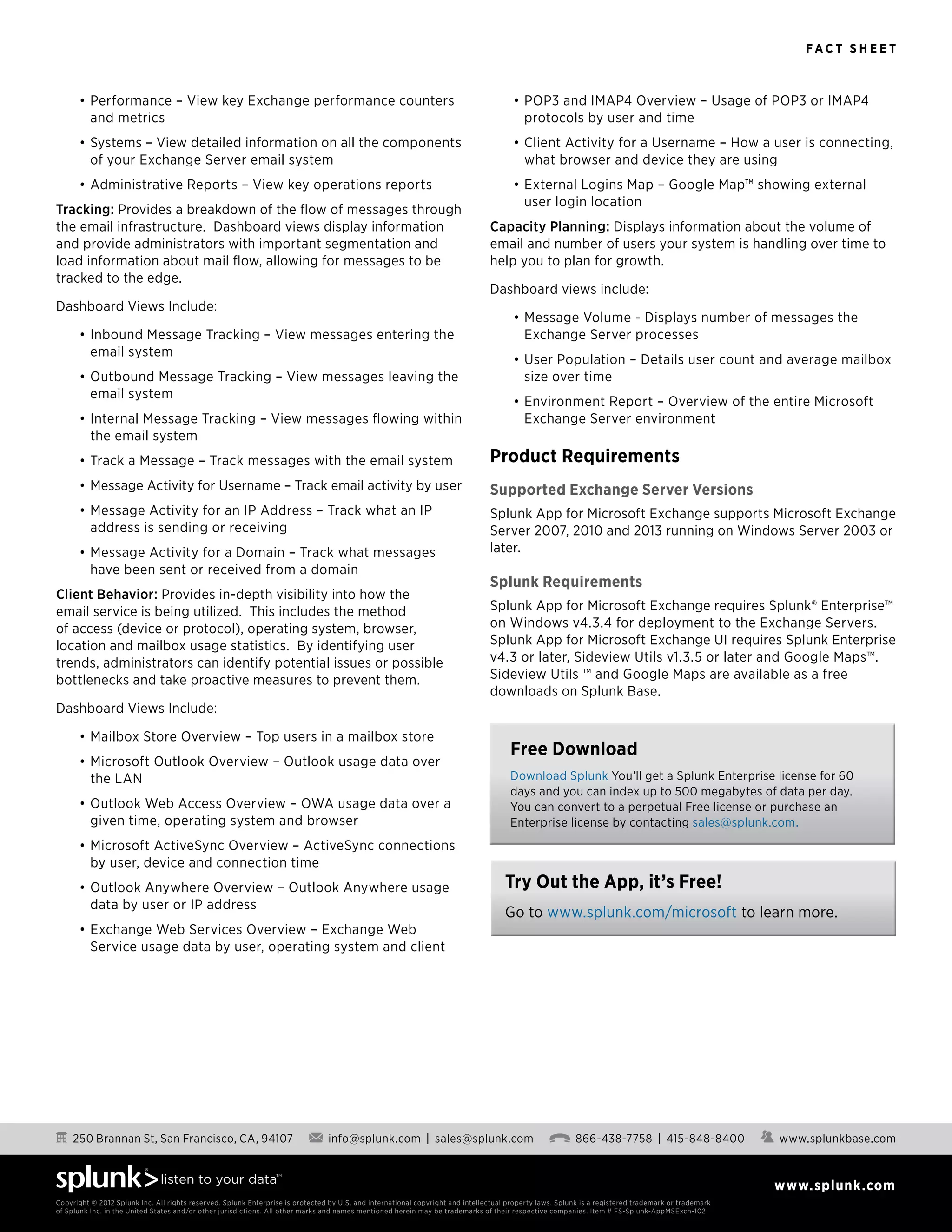 Splunk for exchange | PDF