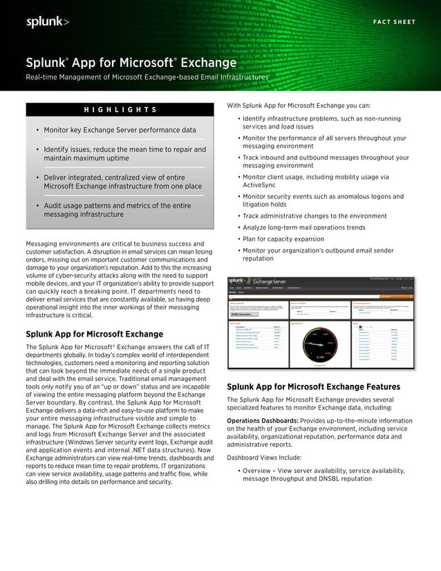 Splunk for exchange | PDF