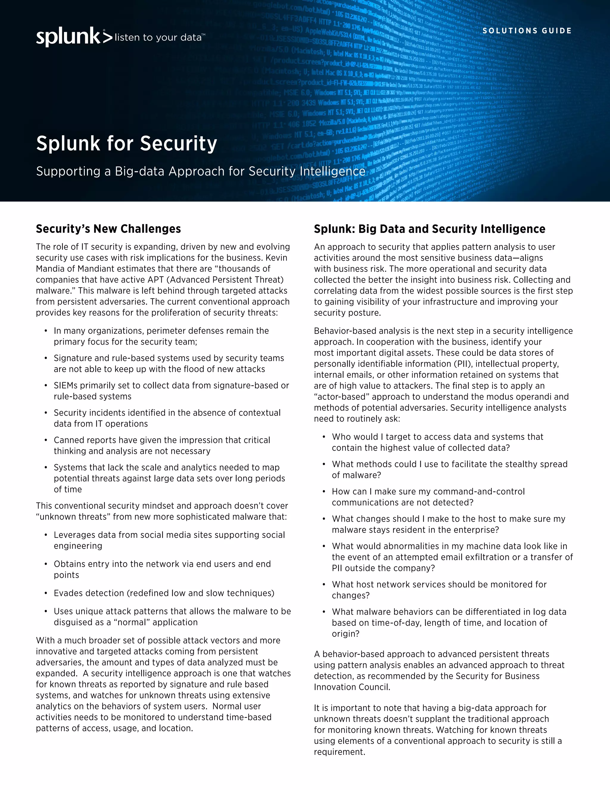 Splunk for security | PDF
