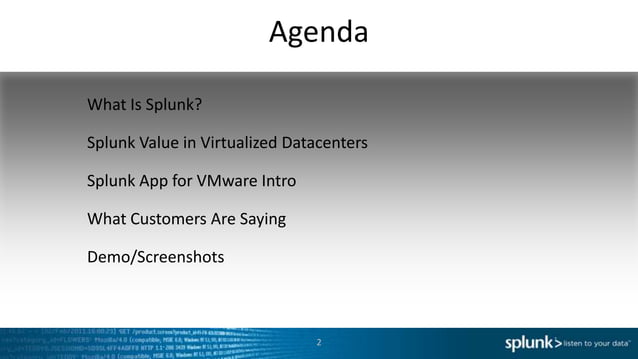 Splunk For Vmware Virtualization Customer Presentation Pptx