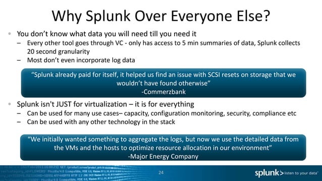 Splunk for vmware virtualization customer presentation | PPTX