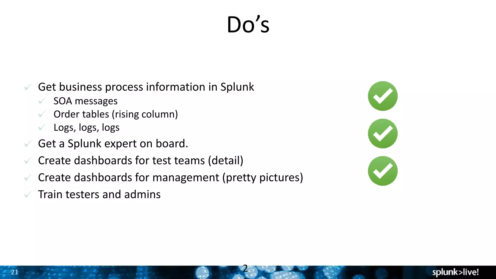 Splunk in integration testing | PPTX