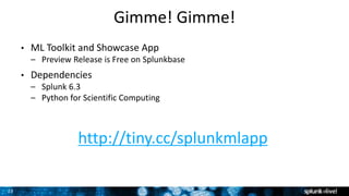 Splunk for Machine Learning and Analytics | PPTX