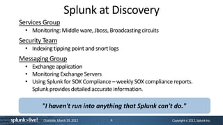 SplunkLive! Charlotte, Discovery Communications | PPTX