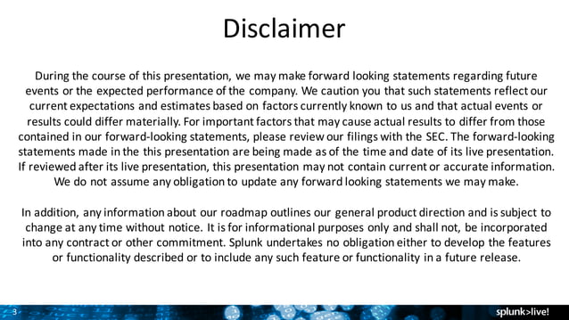 SplunkLive Melbourne Machine Learning & Analytics | PPT