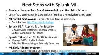 Machine Learning + Analytics in Splunk | PPTX | Computing | Technology ...