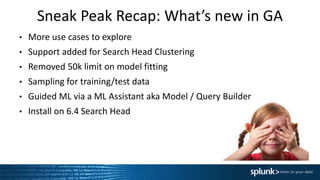 Splunk for Machine Learning and Analytics | PPT