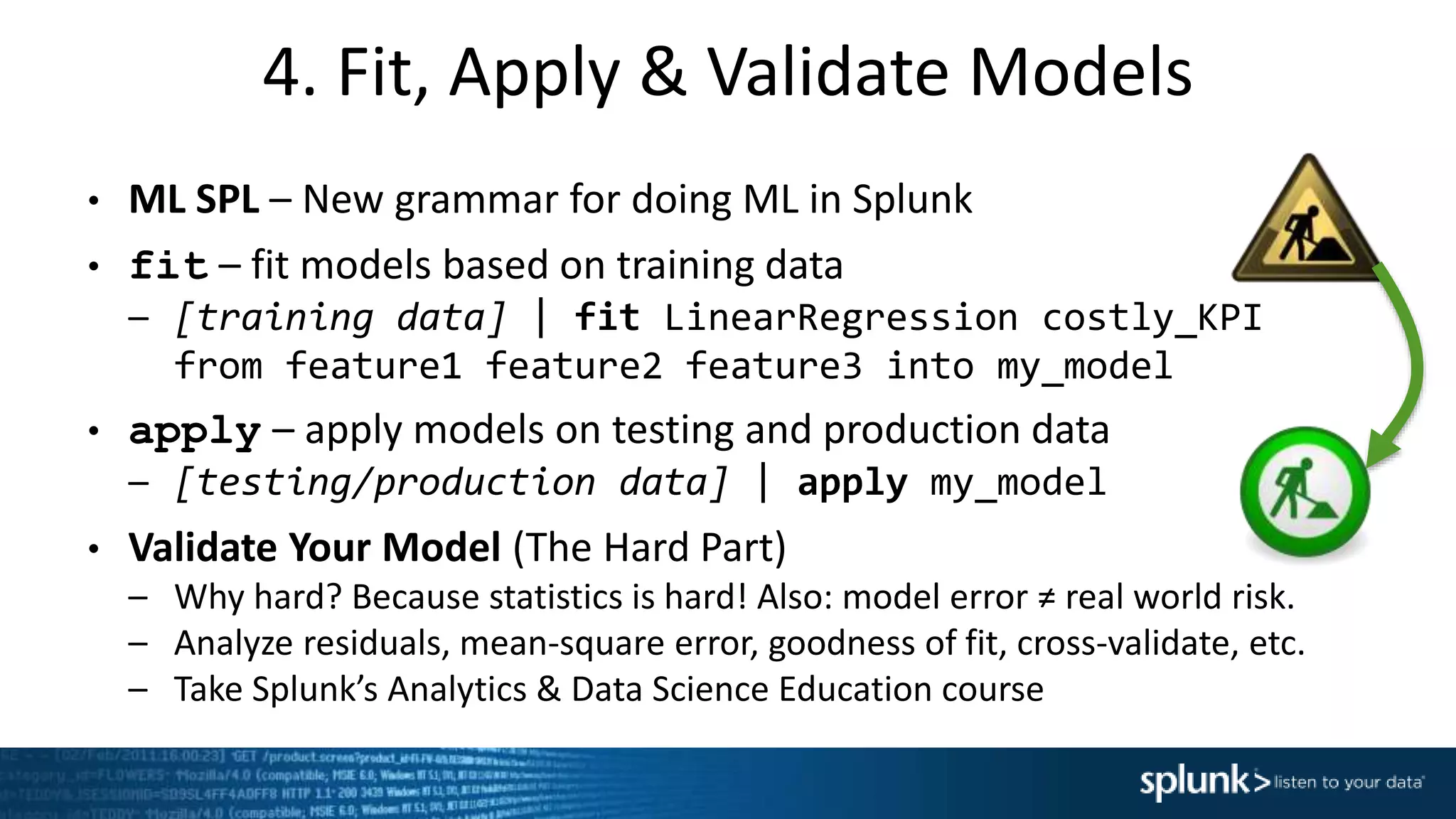 Splunk for Machine Learning and Analytics | PPTX