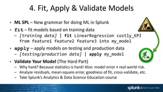 Splunk for Machine Learning and Analytics | PPTX