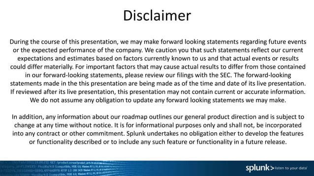 Splunk for Machine Learning and Analytics | PPT