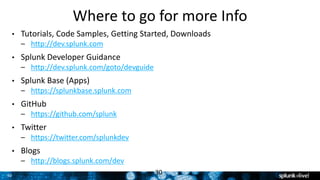 Splunk for Developers | PPTX