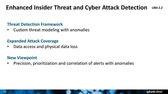 Splunk for Enterprise Security featuring UBA Breakout Session | PPT