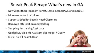 Machine Learning and Analytics Breakout Session | PPT