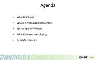 SplunkLive! Splunk App for VMware | PPTX | Cloud Computing | Internet