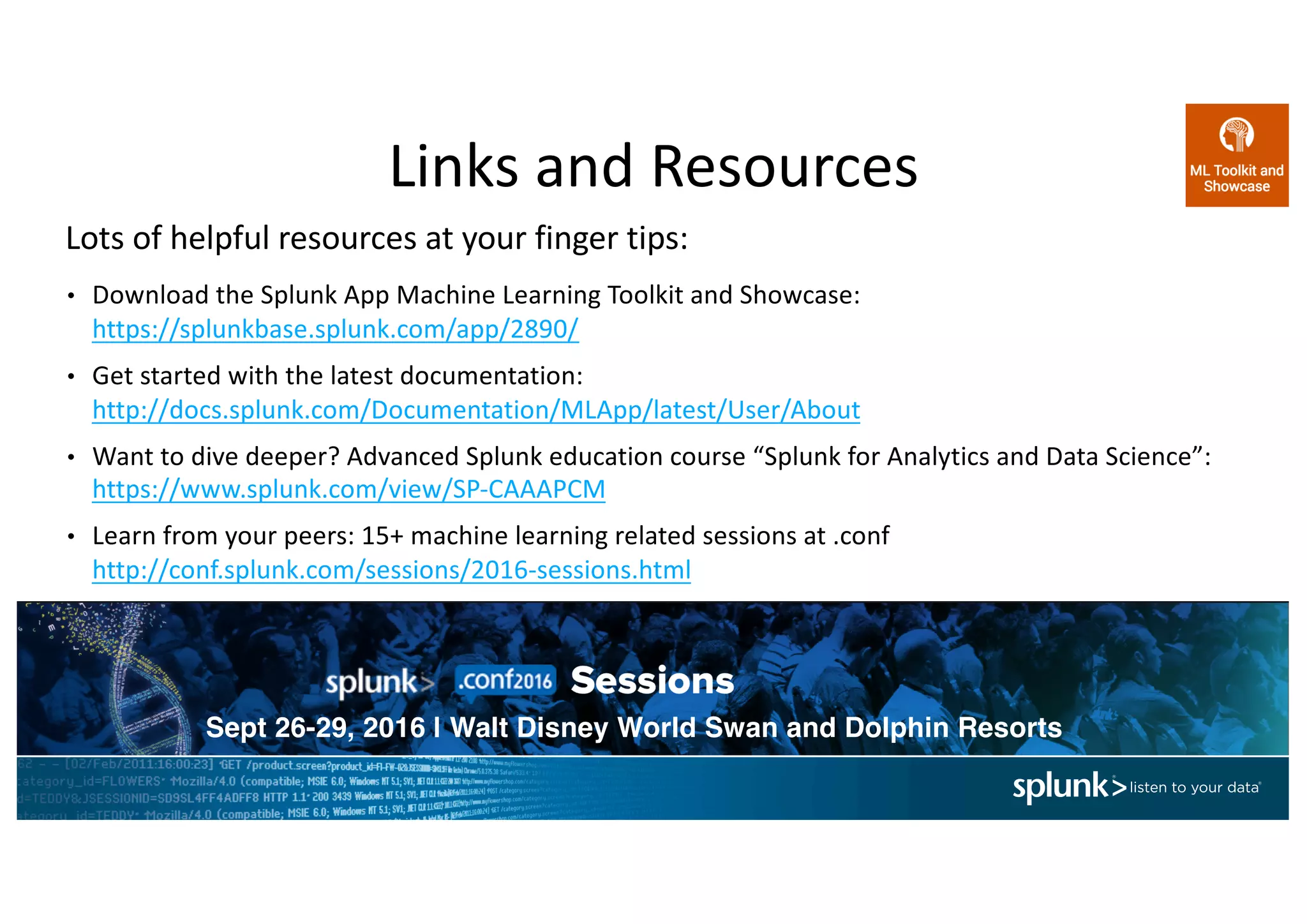 SplunkLive! Warsaw 2016 - Machine Learning | PPT