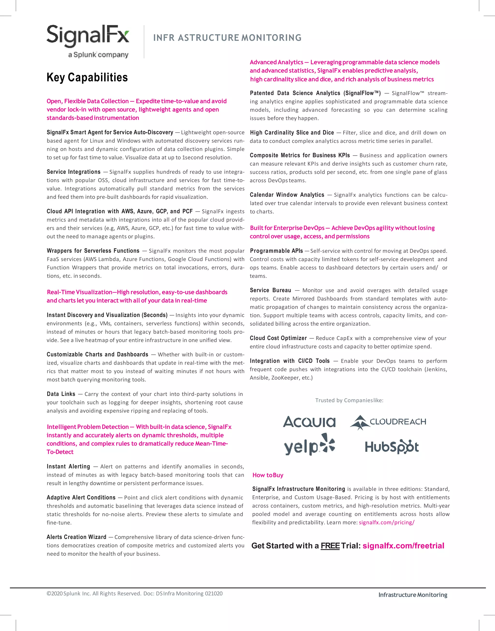 Splunk SignalFx Infrastructure Monitoring | PPTX