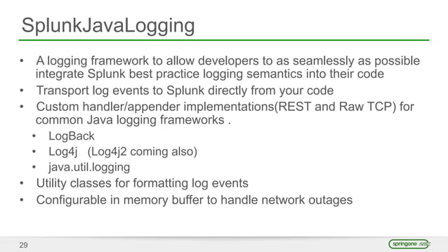 Integrating Splunk into your Spring Applications | PPT
