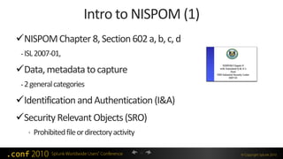 Federal Compliance with Splunk on Hetergeneous Networks (Splunk User ...