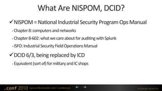 Federal Compliance with Splunk on Hetergeneous Networks (Splunk User ...