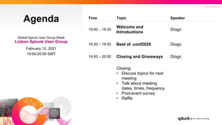 Lisbon Splunk User Group - Session 1 | PPT