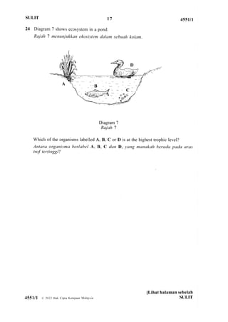 Spm 2012-bio-k1 | PDF