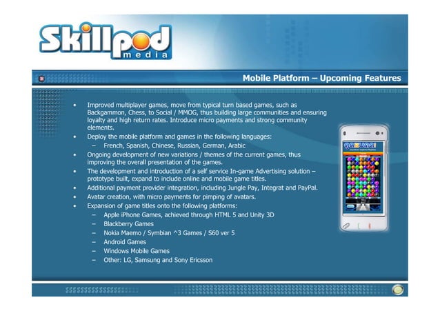 SkillPod Media Casual Games Platform Overview | PPT