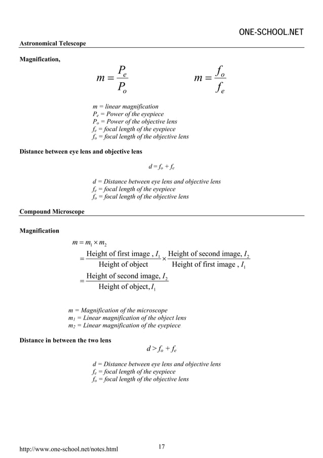Spm physics-formula-list-form4 | PDF