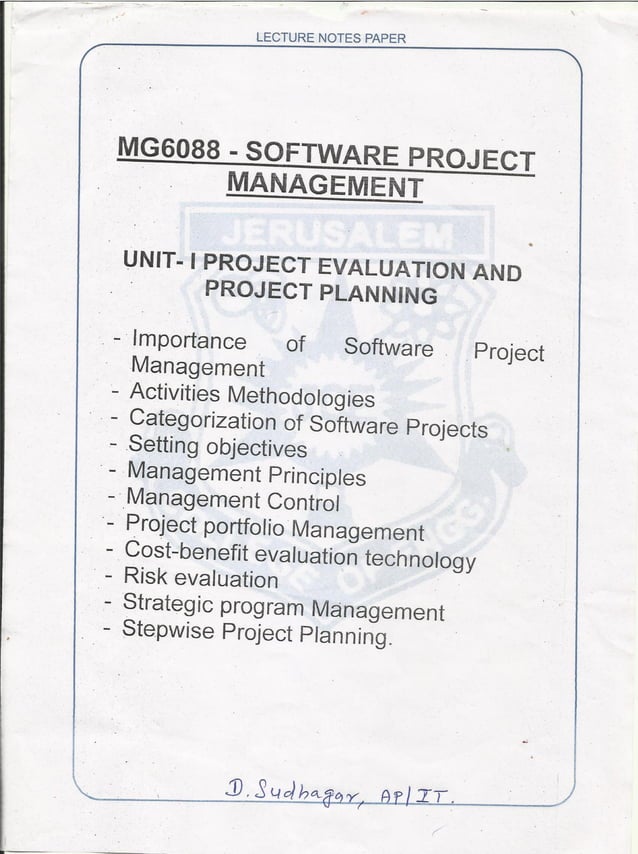 Spm unit-1-notes | PDF
