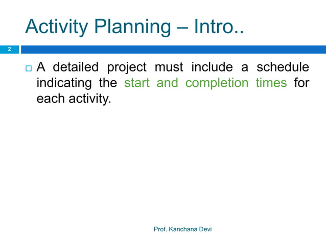 SPM Activity Planning Introduction | PPTX