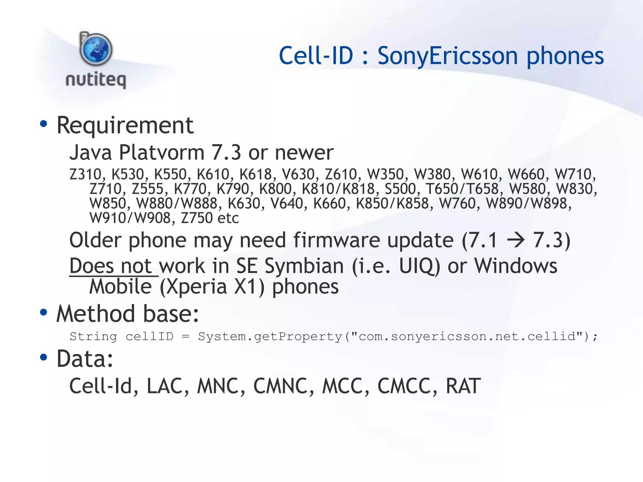 Terminal-based Mobile Positioning overview | PPT