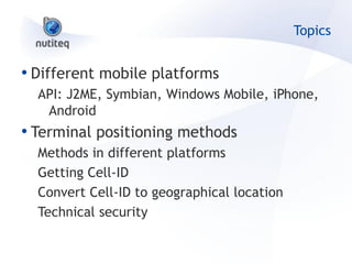 Terminal-based Mobile Positioning overview | PPT