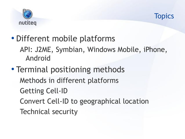 Terminal-based Mobile Positioning overview | PPT