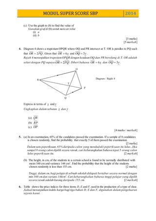 Spm 2014 add math modul sbp super score [lemah] k2 set 3 dan skema | DOCX