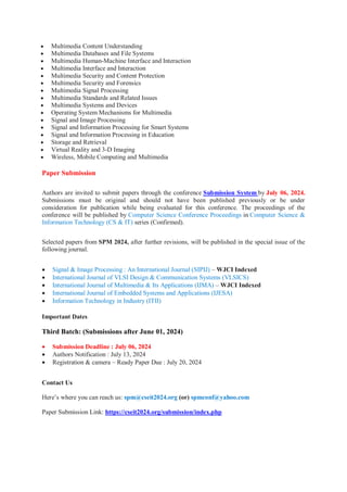 11th International Conference on Signal, Image Processing and ...