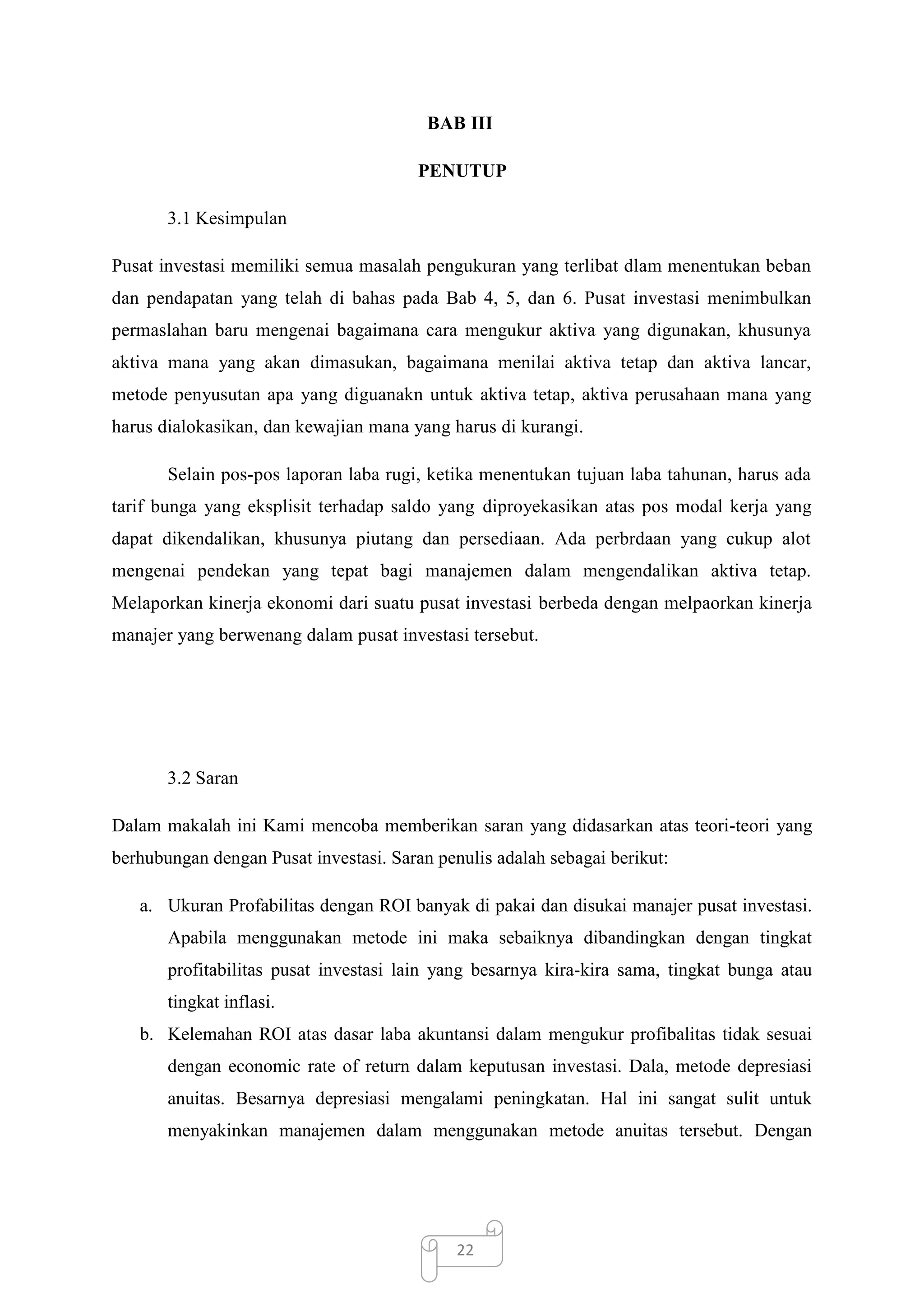 Spm bab 5 pusat investasi | DOCX