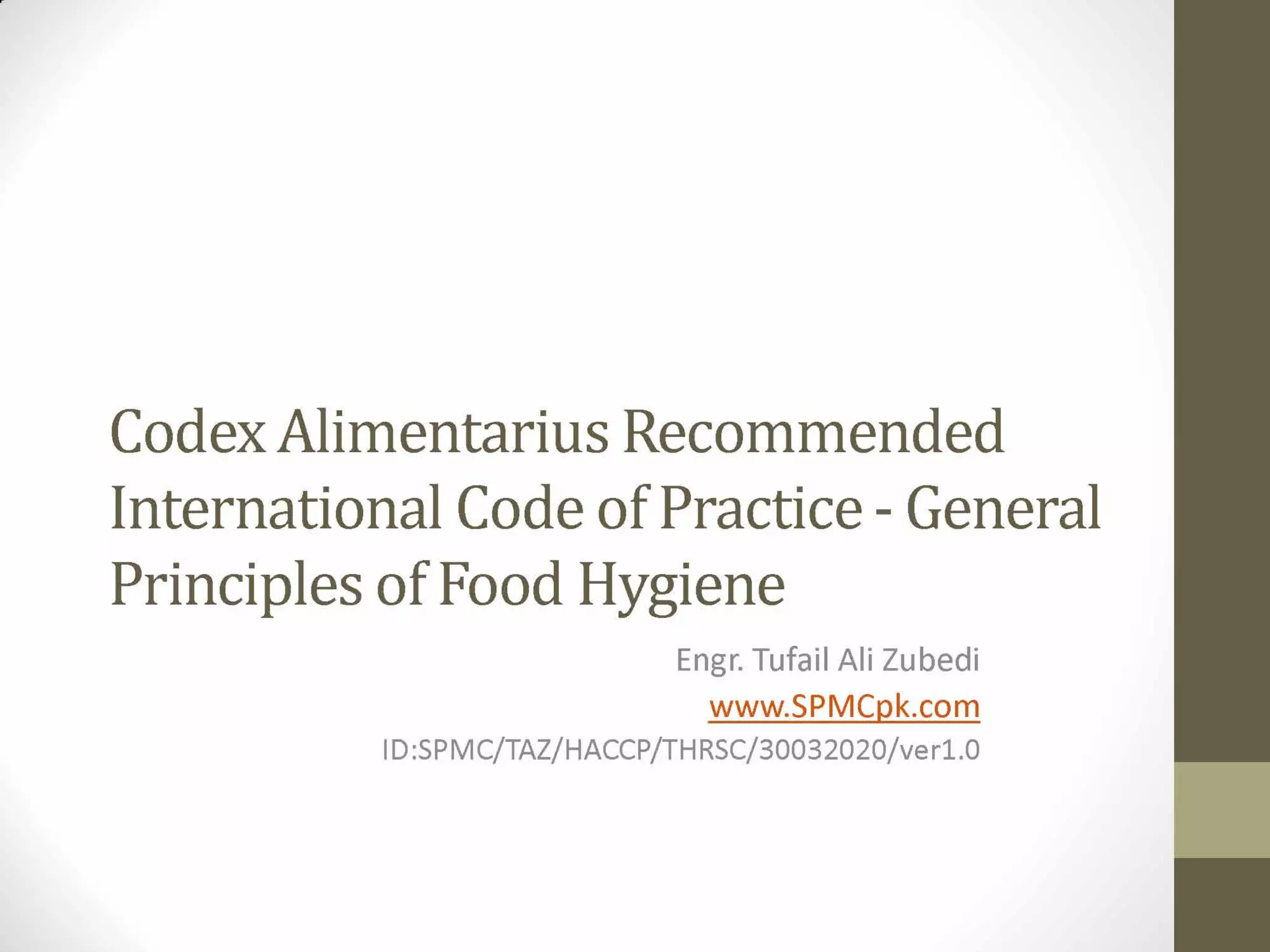 CODEX HACCP Short Introduction | PDF